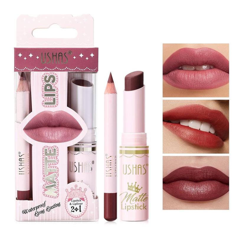 Lipstick & Lip Liner Set, Easy Coloring & Moisturizing Lip Sticks ...