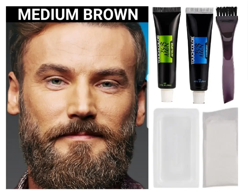 1 Kit Beard Moustache Sideburns Herbal Hair Dye Colors-Black-Brown ...