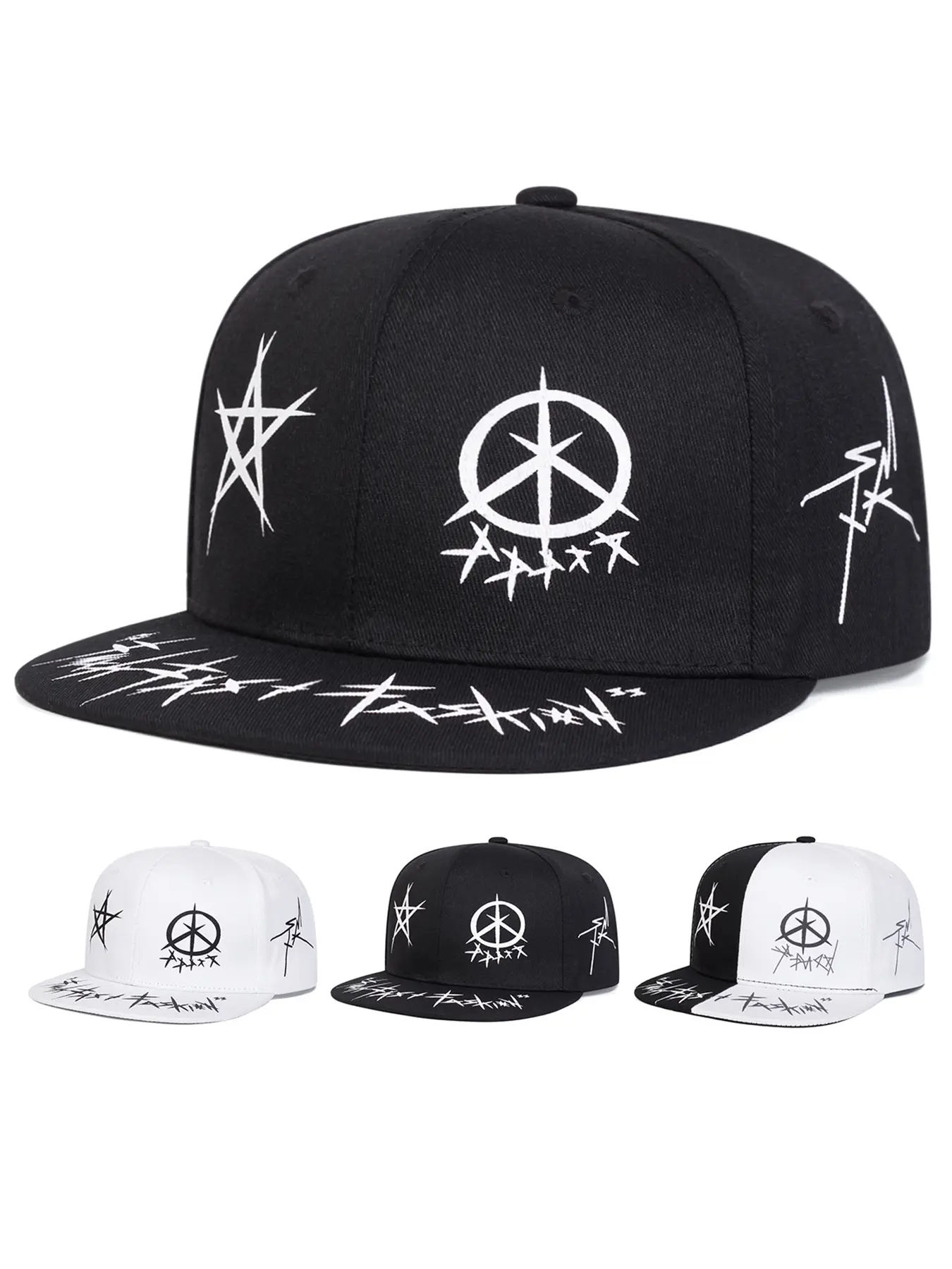 Unisex Graffiti Hip-Hop Baseball Cap, Adjustable Sun Protection Casual ...