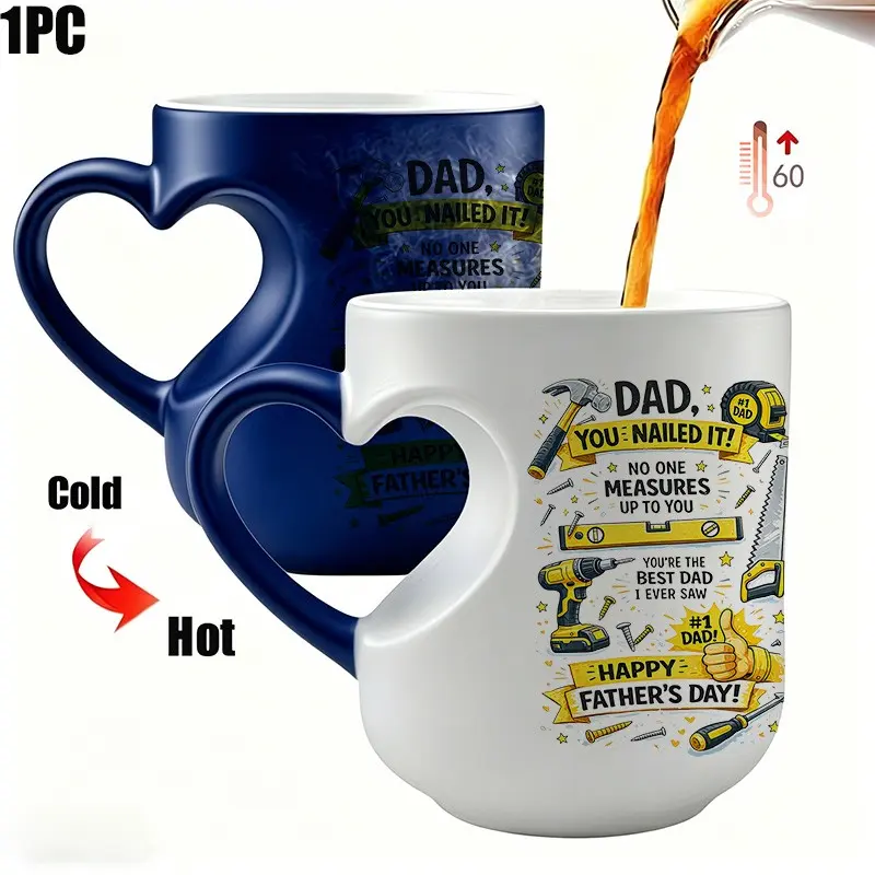 11oz Father's Day Gift, Blue Color Changing Coffee Mug for Dad, Funny ...