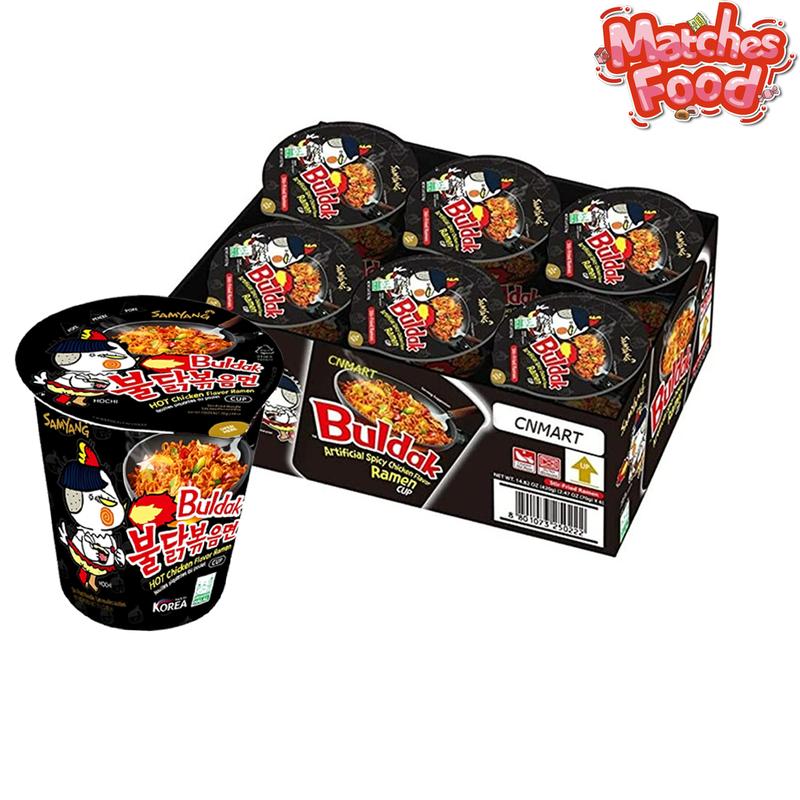 Samyang Buldak Korean Instant Noodles Cup Ramen 6 Pack Spicy Chicken Flavor