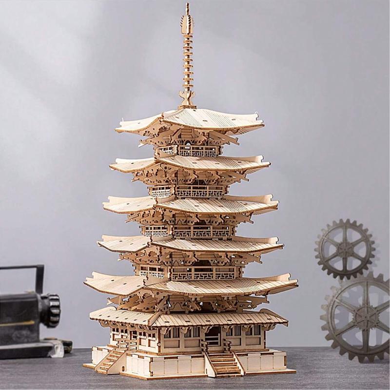 Zen Master Pagoda 3D Puzzle | 275-Piece Wooden Architecture Kit ...