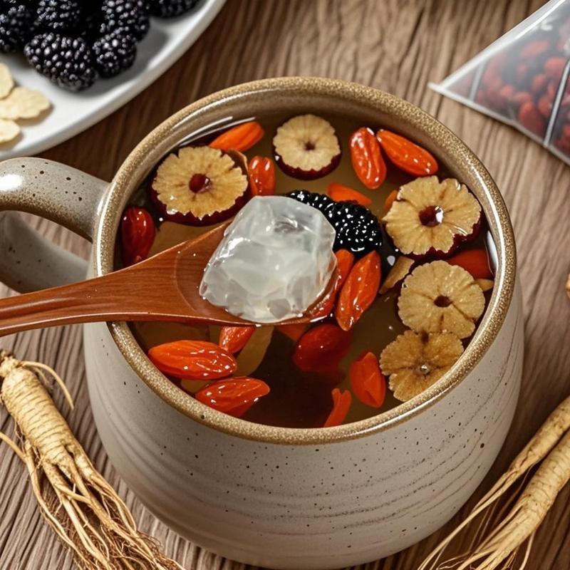 Kidney-tonifying tea recipe - Ginseng Six Treasures Tea, combination ...