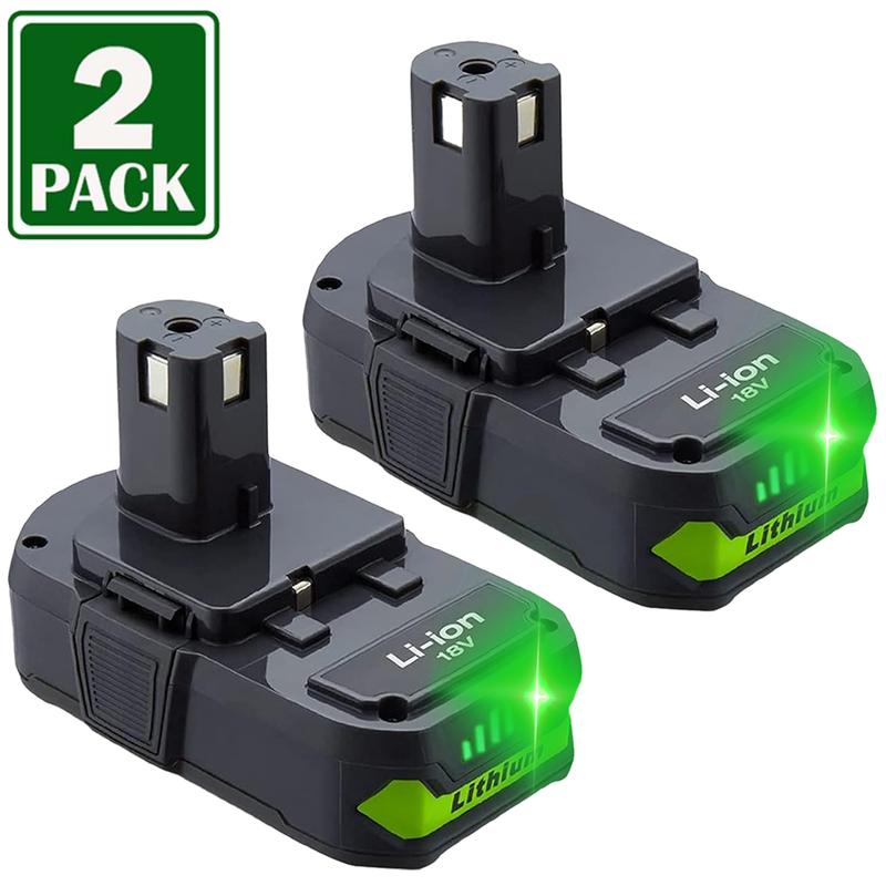 2 Pack 4.0Ah Replacement for Ryobi 18V Battery P108 Li-ion Compatible ...