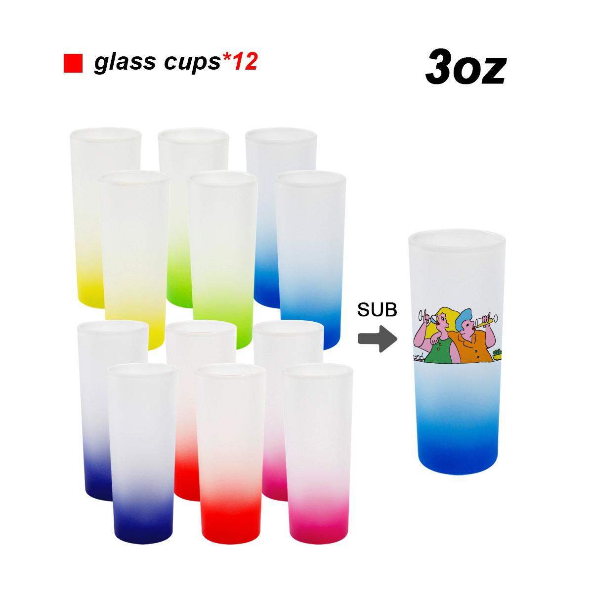 Icesip 12pc/ctn Sublimation Blank 3oz Shot Glass Tumbler Colored ...