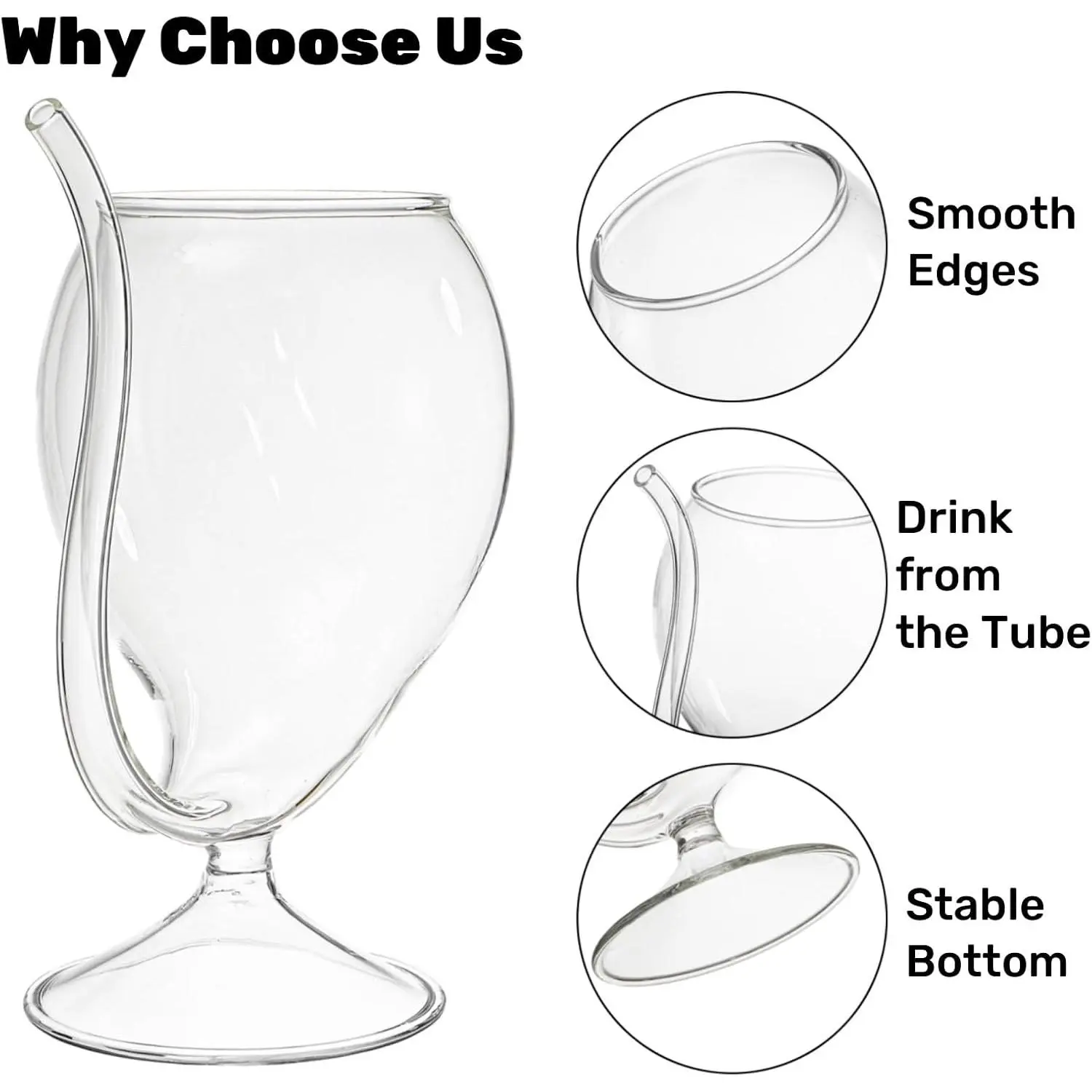 4 Pack Straw Glass, 12 OZ Sipping Glasses with Built-in Straw, Creative ...