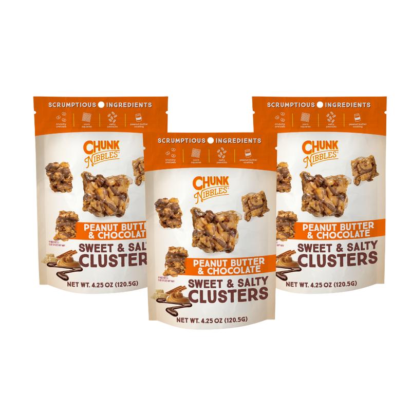 Chunk Nibbles Peanut Butter & Chocolate Snack Clusters | 3 Pack | 4 ...