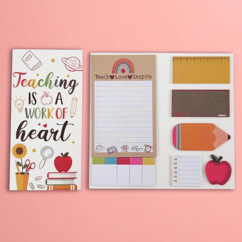 Teacher Appreciation Sticky Notes Set, Patterned Sticky Notepads ...