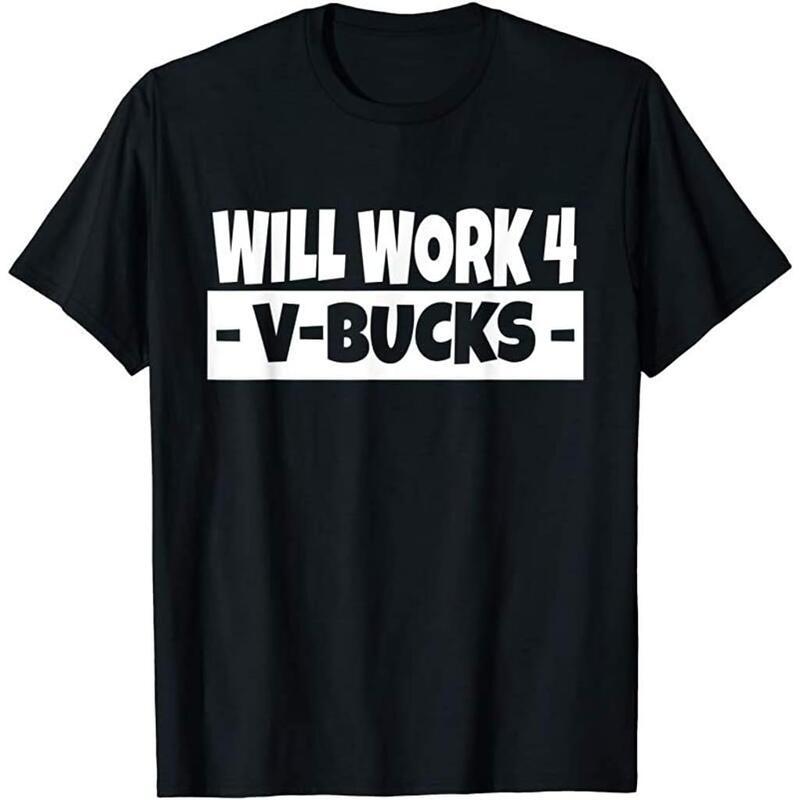Will Work for V-Bucks Cool Gamer T-Shirt Youth Medium 10-12, Black ...