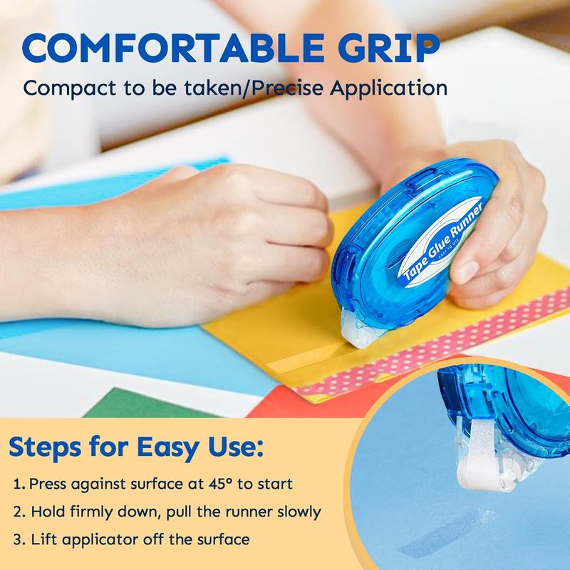 Double Sided Tape Roller, 8mm x 315 Inch Permanent Adhesive Glue Tape ...