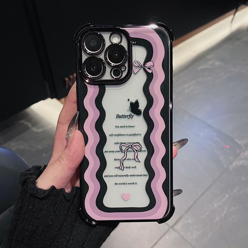 Ripple Bow Pattern four-corner airbag anti-fall TPU mobile phone case ...
