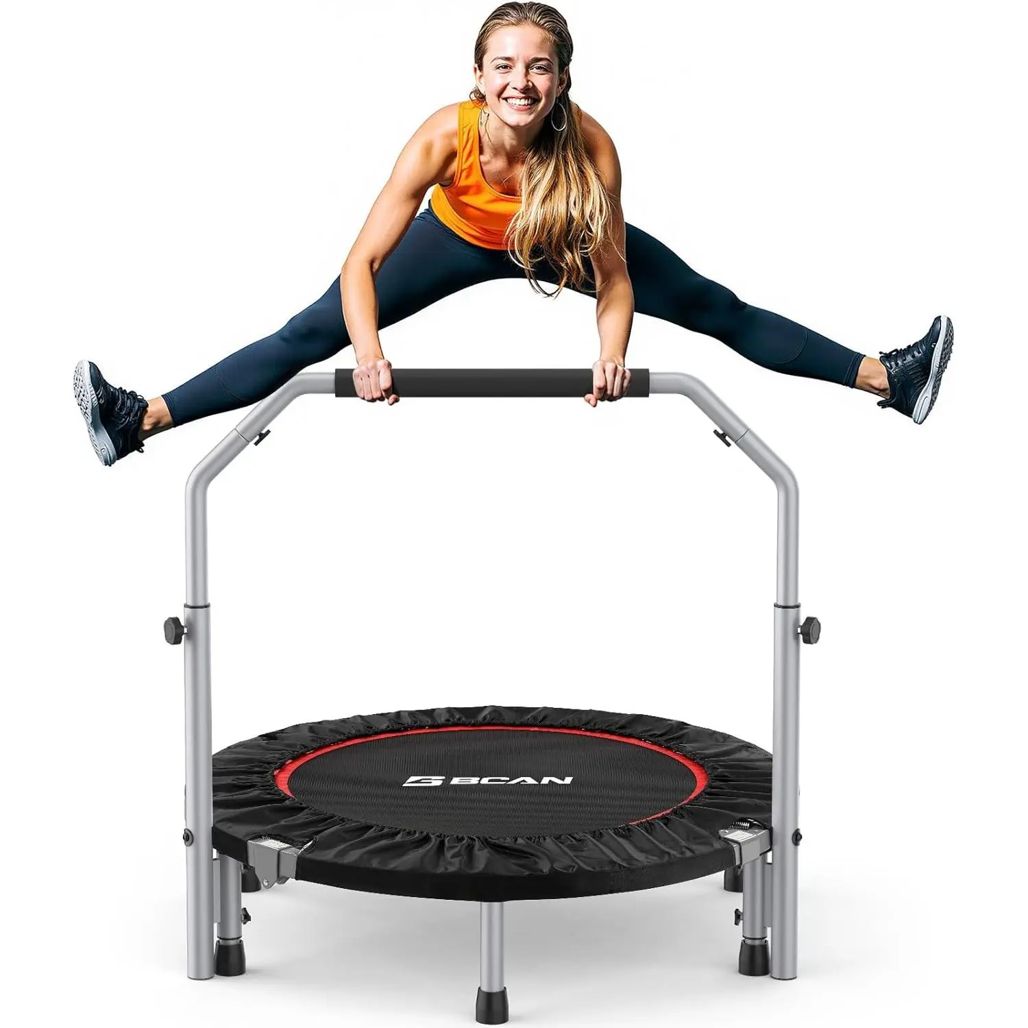 40/48" Foldable Mini Trampoline Max Load 330lbs/440lbs, Fitness ...