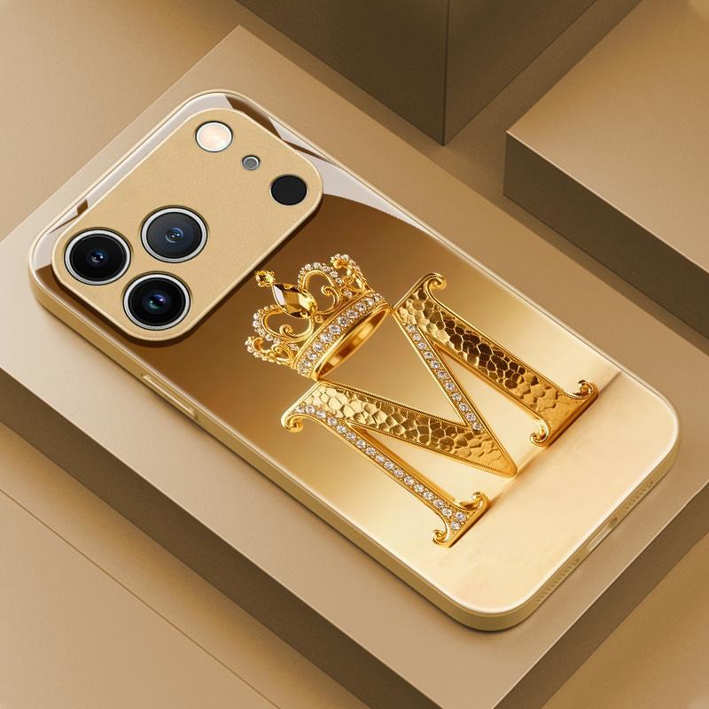 Luxurious Gold Crown Letter M Pattern Phone Case Suitable for iPhone 17 ...