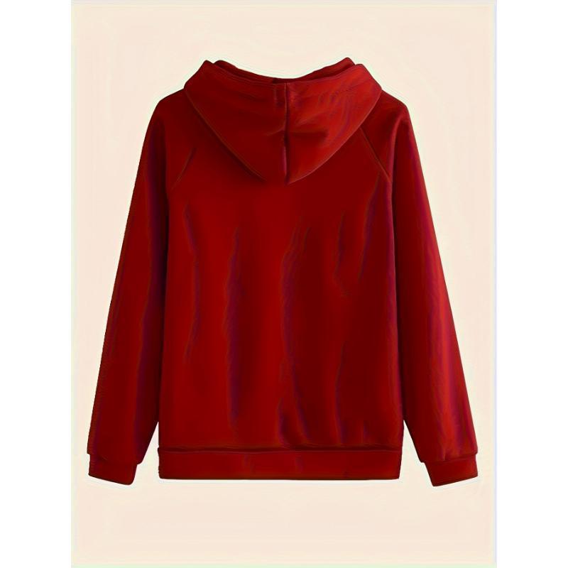 [Two-piece Casual Hoodie Set] Solid Casual Two-piece Set, Kangaroo ...