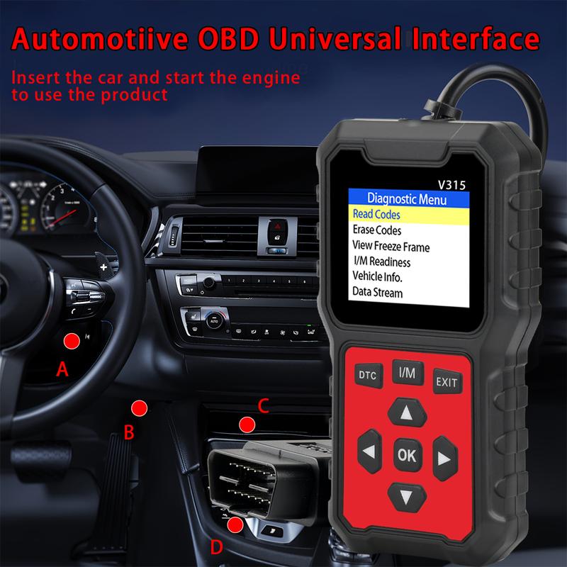 OBD2 Scanner Diagnostic Tool - Check Engine Light Code Reader with ...