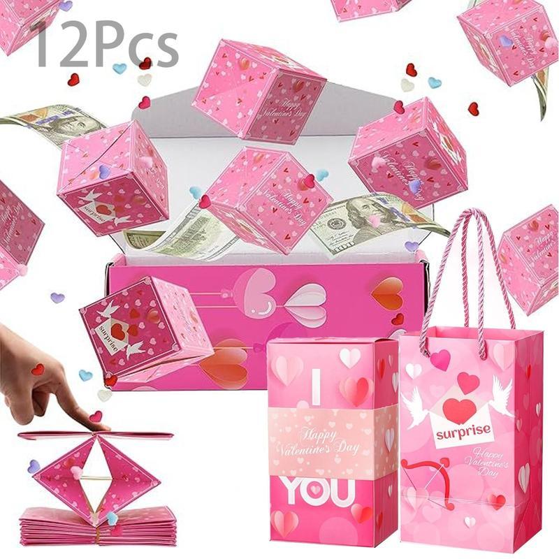 Valentine's Day Surprise Pop-Up Gift Box, Foldable Bounce Explosion Box ...