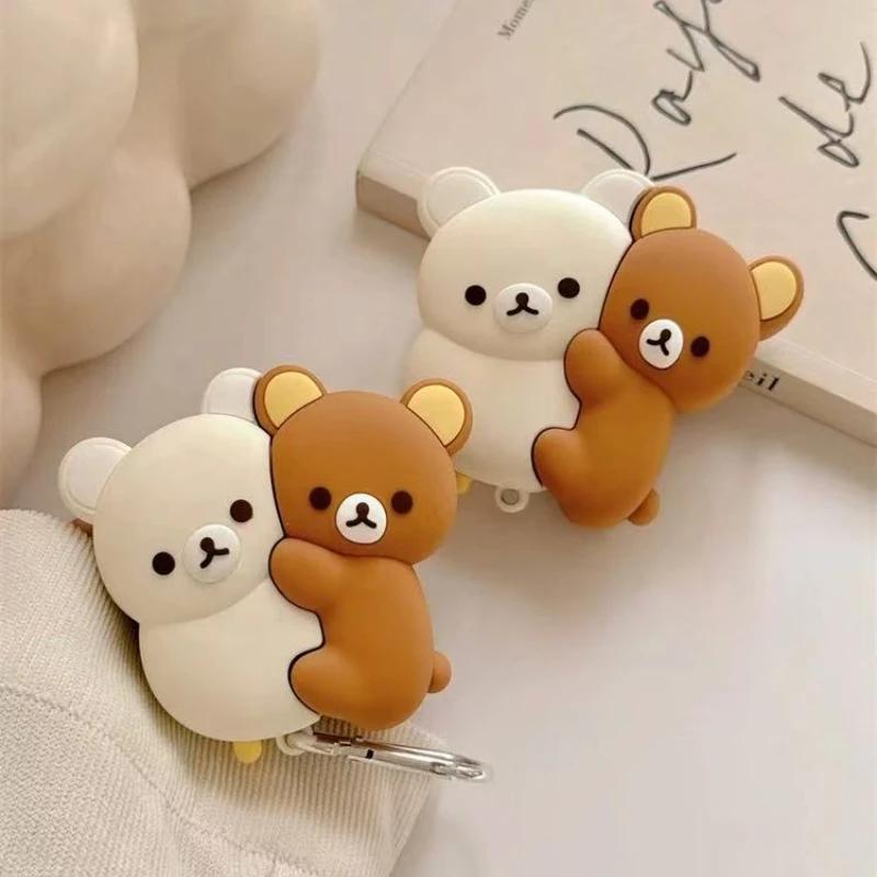 For AirPods 4 3 2 1 Pro Pro2 Earphone Case 3D Rilakkuma Hug Bear ...