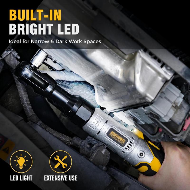 Cordless Ratchet Wrench Set 12V 60FT LBS – Variable Speed Electric ...