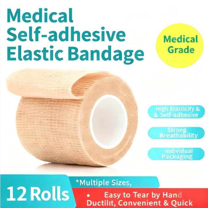 12 Counts Self Adhesive Elastic Bandage Wrap, Breathable Non-Woven ...
