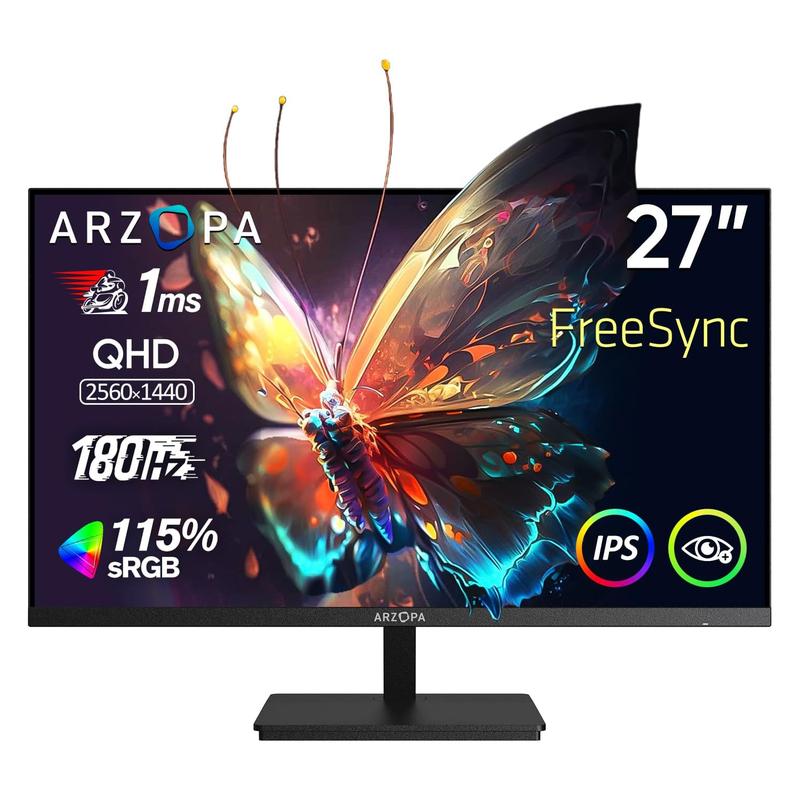 ARZOPA 27" 180HZ 2K Gaming Monitor- QHD 2560x1440 Fast IPS Computer PC ...