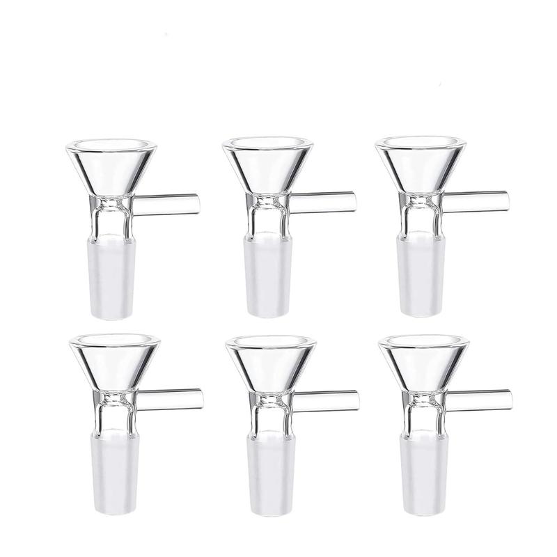 6PCS 14mm Borosilicate Glass Funnel Set, Heat-Resistant Mini Bowls with ...