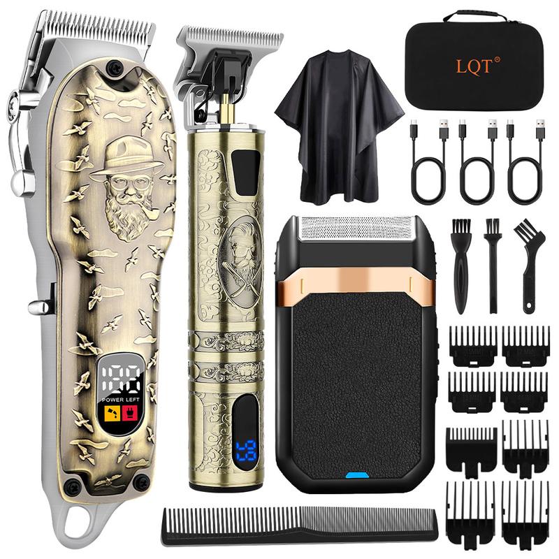 Men's Professional Haircut Scissors Set,Cordless Trimmer &Clipper Kit ...