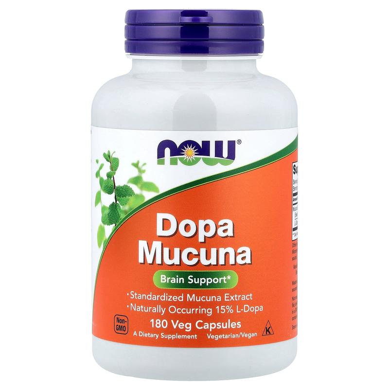 NOW Foods Dopa Mucuna, 180 Veg Capsules