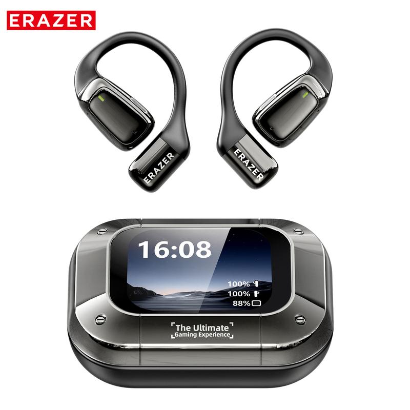 ERAZER Wireless Earbuds, Open-Ear Headphones, LED Lights Touchscreen ...