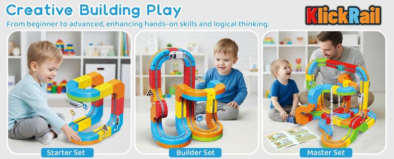 Klickrail Electric Train Set Flexible Race Track Rail Toys, Building ...