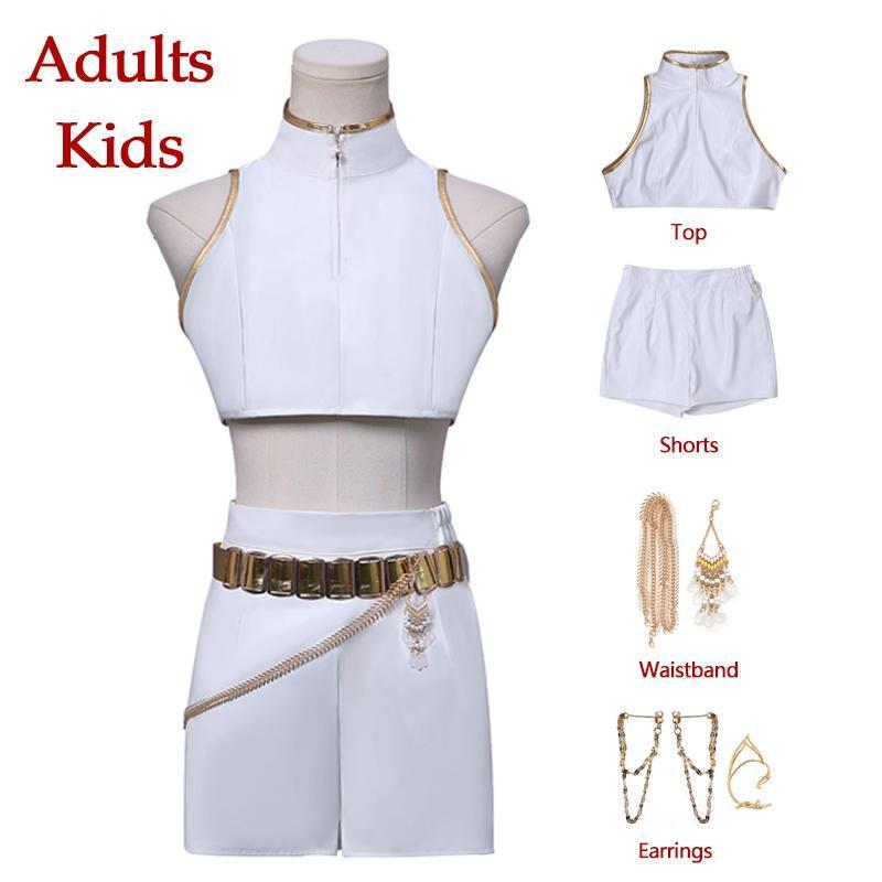 Anime K-Pop Demon Hunters Huntrix Rumi Cosplay Costume White Golden ...