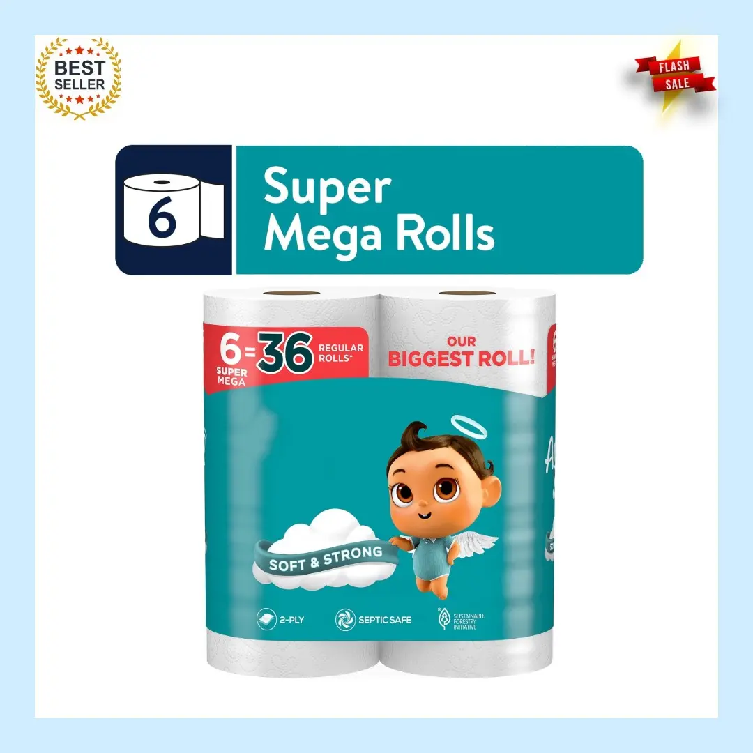 Super Mega Rolls 2-Ply Toilet Paper , Ultra Thick & Soft , 6-Pack ...