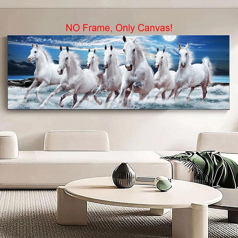 Running Horse Pattern Canvas Poster - Wall Art Decor - TikTok Shop