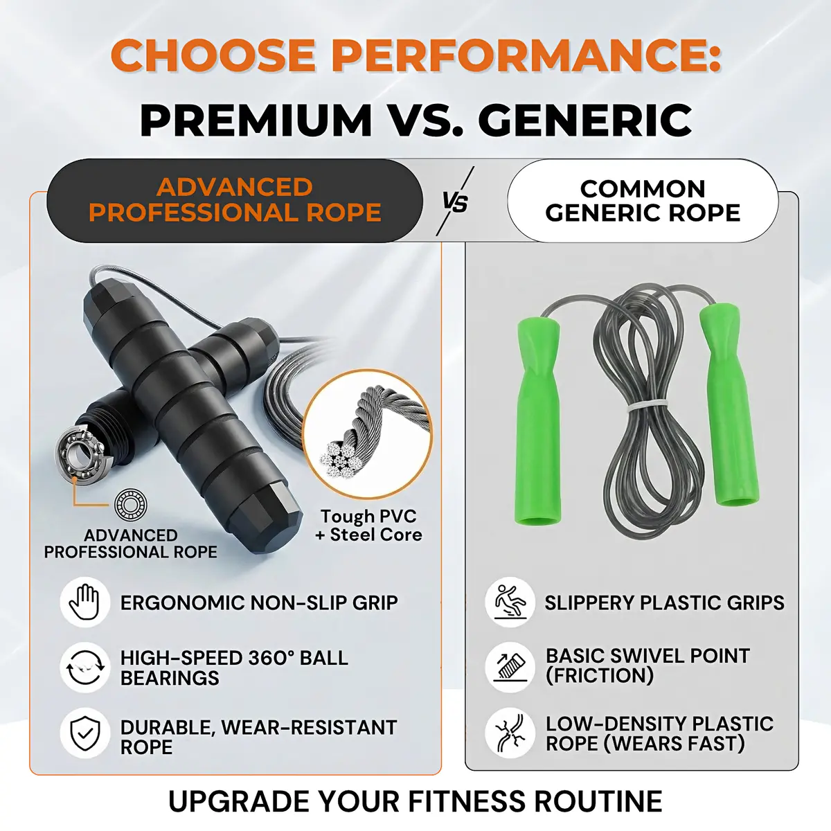 Adjustable Speed Jump Rope with Ball Bearings – Tangle-Free Skipping ...