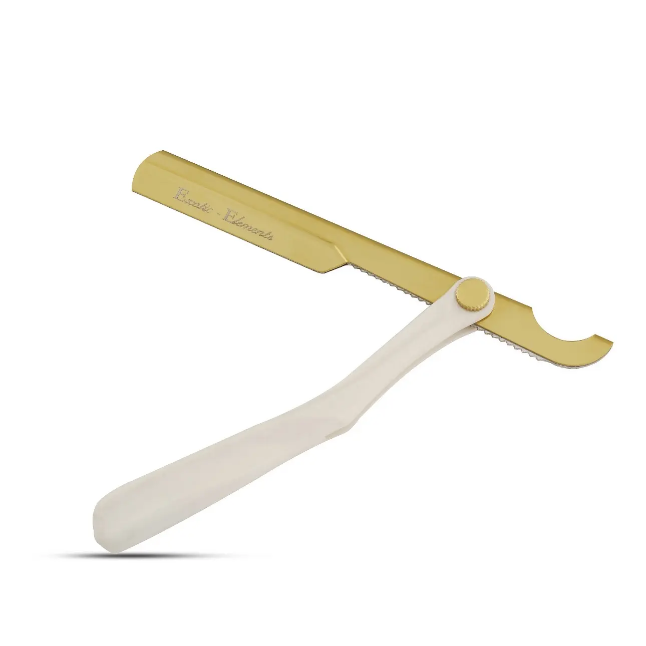 White and Gold Lightweight Shaving Straight Edge Razor Mens Eyebrows ...