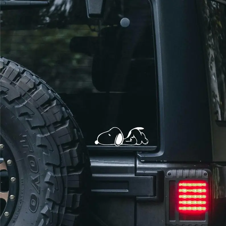 Peanuts Dog Laying Down Vinyl Sticker for Trucks, Cars, laptops, & More ...