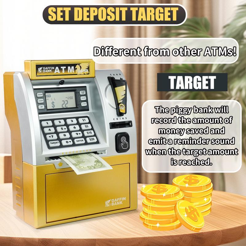 2025 Upgraded ATM Piggy Bank Toy for Kids with Debit Card Coin ...
