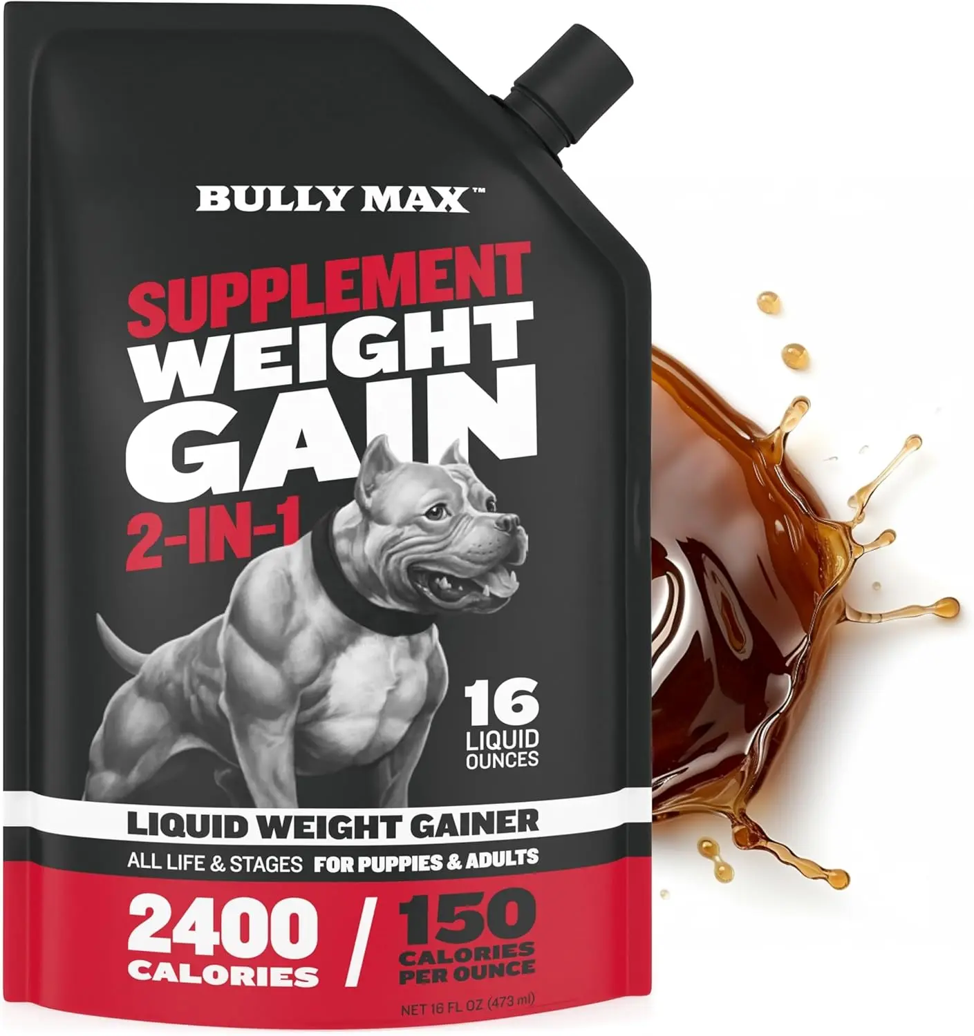 Bully Max Liquid Weight Gainer for Dogs – High Calorie Dog Supplement ...