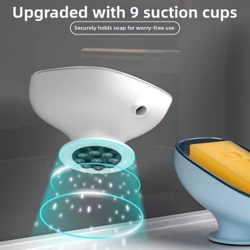 Strong Suction Drain Wall Mounted Soap Dish Light Gray Anti-Mold ...