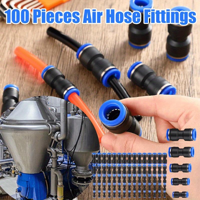 100 Pieces Air Hose Fittings Air Line Fittings Straight Push to link 4 ...