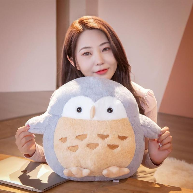 Gray Owl Stuffed Animals 15.7" Snow Owl Plush Toy Super Soft Hugging ...