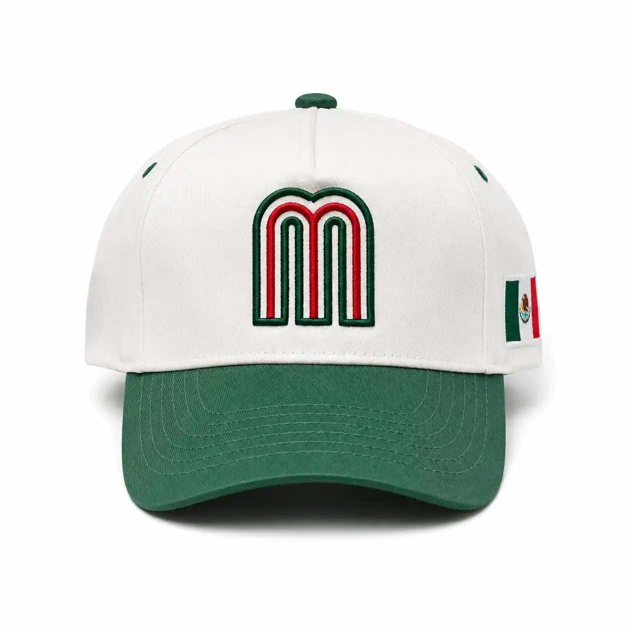 Mexican Flag Baseball Cap – Embroidered "M" Logo, Patriotic Mexico Hat ...