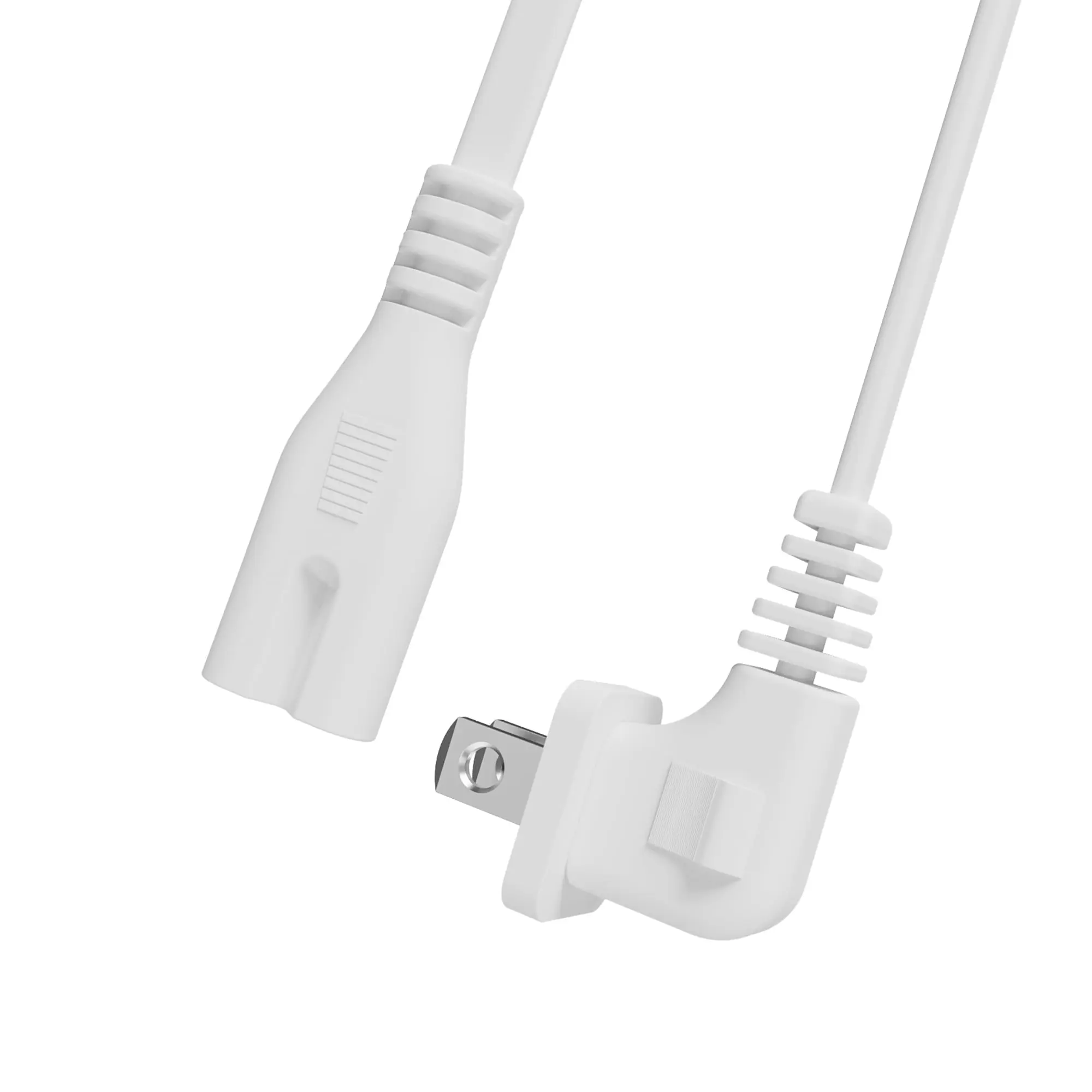 5Ft 2 Prong Power Supply 90 Degree Bending Extension Cable Cord with ...