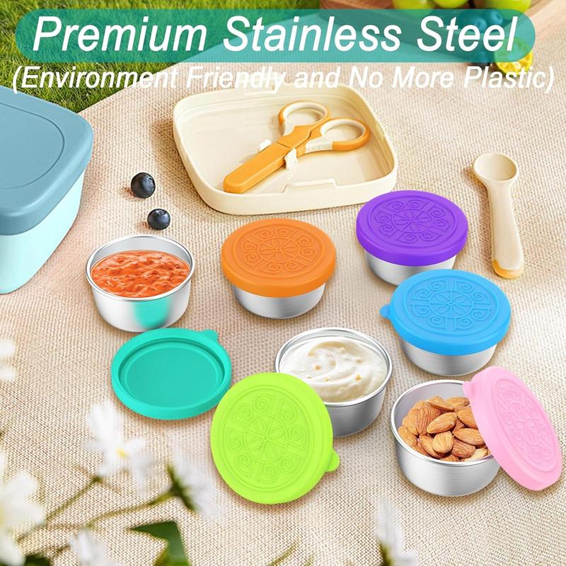 [6 Pack] Salad Dressing To Go Containers,1.6 oz Small Stainless Steel ...