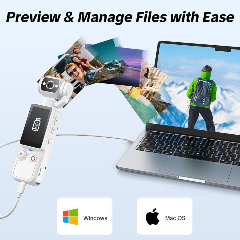 Portable 2.5K Ultra HD Video Recorder with 180 ° Rotating Lens ...