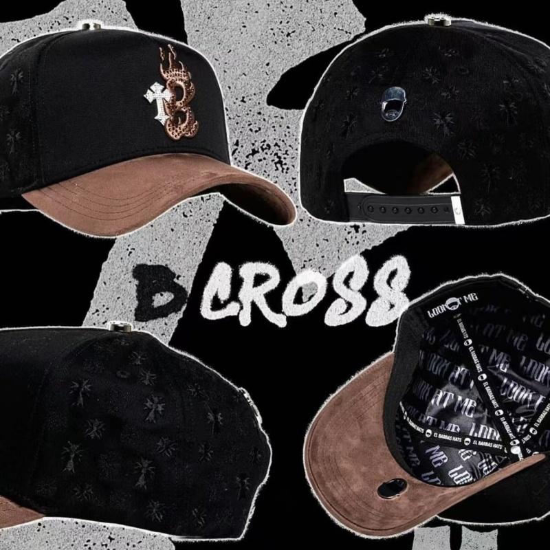 Black & Brown 'D Cross' Cap: Embroidered Dragon & Cross Graphic ...