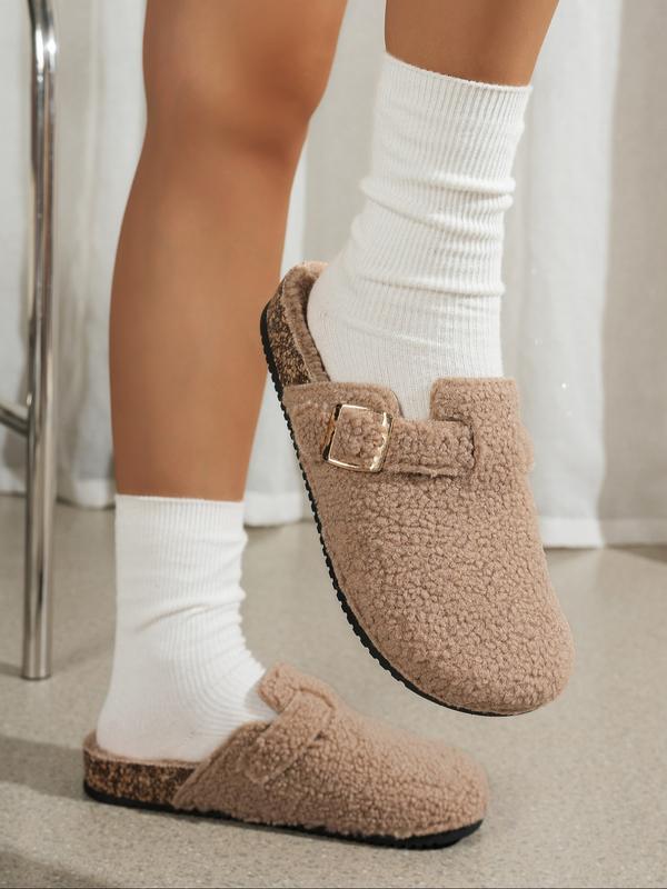 Women's Fluffy Slippers with Arch Support, Comfortable Open-Toe Design ...