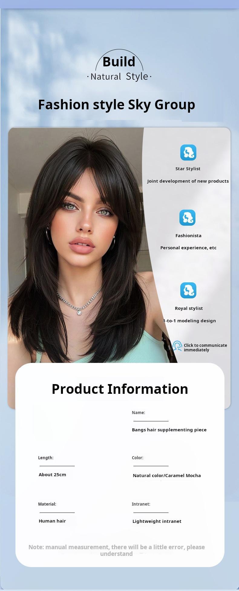 Thsimasn French bangs/curtain bangs Women’s bangs wig top hairpiece for ...