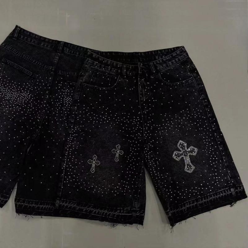 Streetwear New Black Denim Jorts Harajuku Cross Graphic Twinkle ...