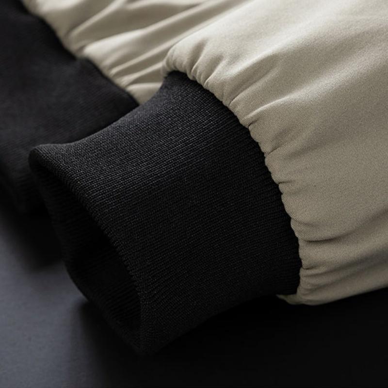 Men's Casual Stand Collar Zipper Jacket with Ribbed Cuffs & Hem ...