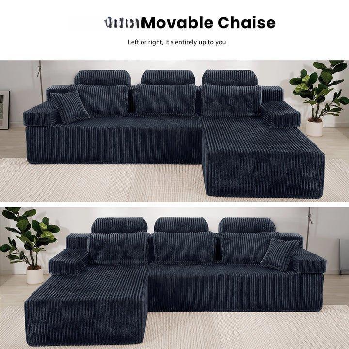 106 Inch Sectional Couch with High Backrest L Shape Durable Ergonomic ...